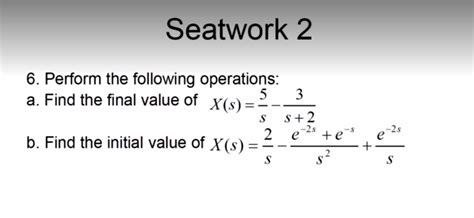 Solved Seatwork 2 3 6 Perform The Following Operations 5 Chegg Com