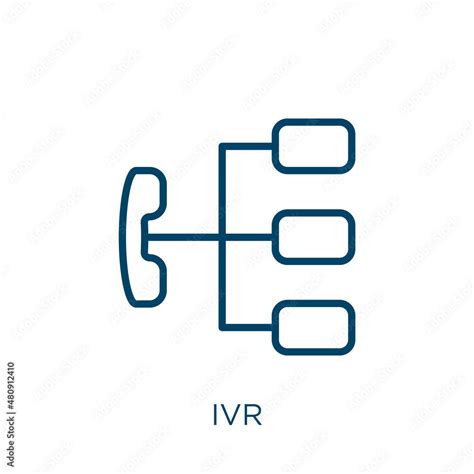 Ivr Icon Thin Linear Ivr Business Center Outline Icon Isolated On