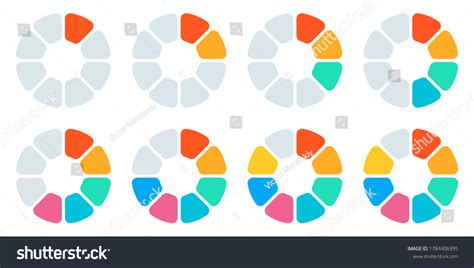 Pie Chart Set Circle Diagram Design Stock Illustration