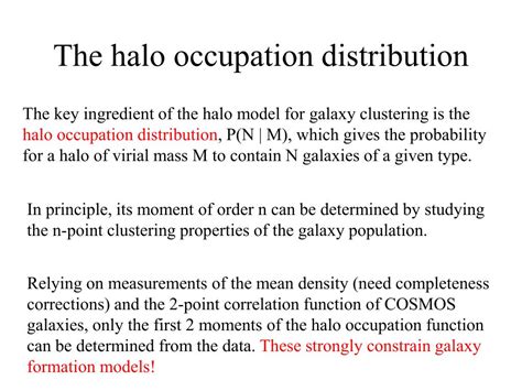 Ppt Angular Clustering And Halo Occupation Properties Of Cosmos