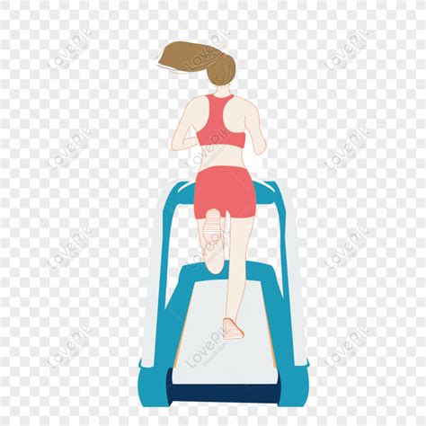 Free Cartoon Hand Drawn Woman Exercising On Treadmill Hand Clipart Woman Clipart Cartoon