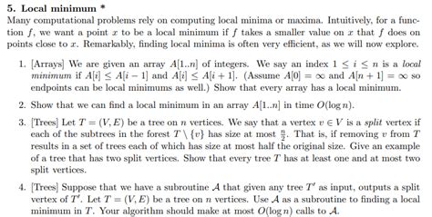 Solved 5 Local Minimum ∗ Many Computational Problems Rely