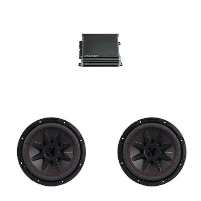 Kicker 10 Inch CVR Woofer Includes Two 52CVR102 Package With 46CXA8001 Amplifier Target
