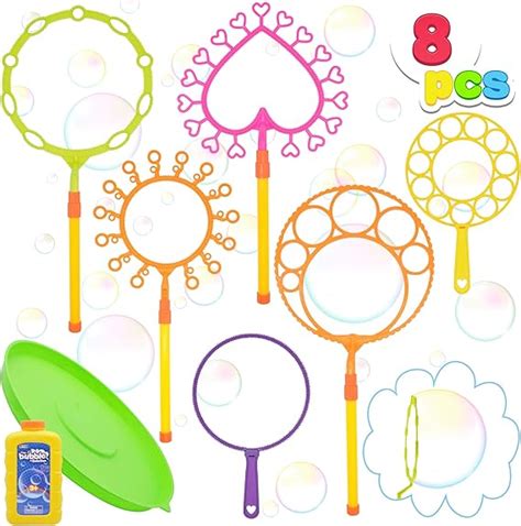 Joyin Big Bubble Wands Set With 16oz Bubble Solution 21 Giant Bubble Wands With Tray Bulk For