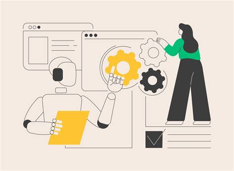 Premium Vector Collaborative Robotics Abstract Concept Vector Illustration Collaborative