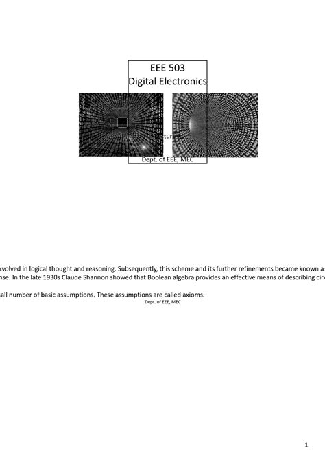 EEE 503 Lecture 2 1 EEE 503 Digital Electronics Lecture 2 Dept Of EEE MEC And Reasoning