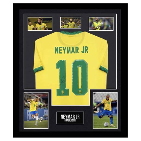 Signed Neymar Jr Shirt Framed Brazil Icon Jersey