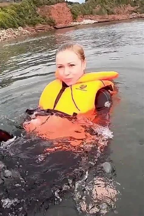 Strapped Tight And Floating Free Sexy Wetsuit Life Jacket Test Xhamster