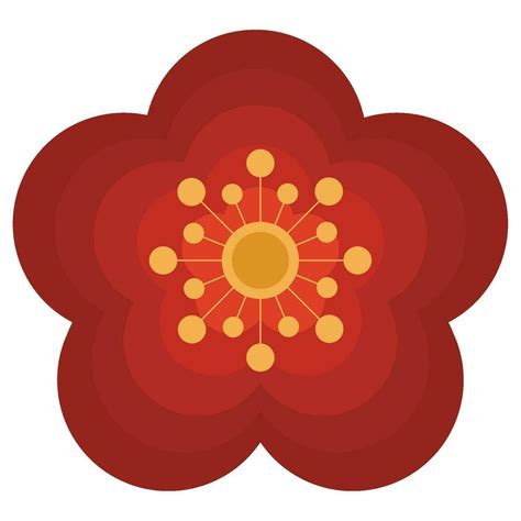 Red Chinese Flower Over White 24757327 Vector Art At Vecteezy