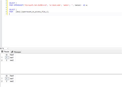 T Sql How To Query Access Table In A Mssql Server View Stack Overflow