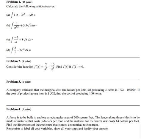 Solved Problem 1 16 Point Calculate The Following