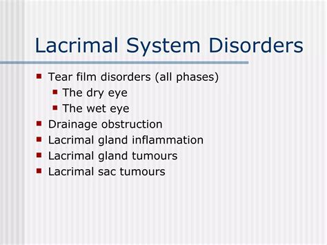 Disorders Of The Lacrimal System Ppt