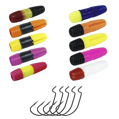 Kit Isca Artificial Soft 10 Charutinho 5 Anzol Offset 5 0 20 Libras Pesca Especializada Em