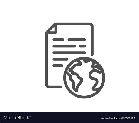 Internet Document Line Icon Doc File Page Sign Vector Image