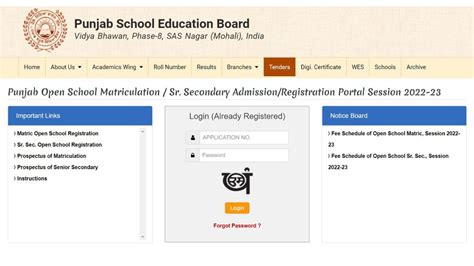 Pseb Open School Admission 2022 23 For Class 10 12 Starts Register At
