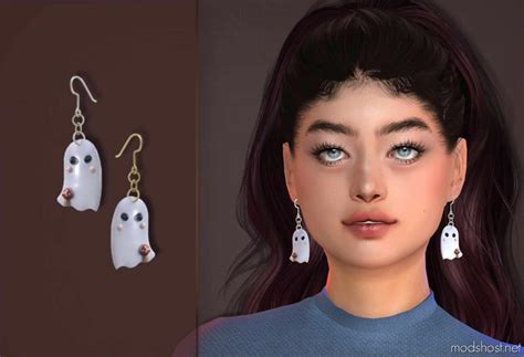 Cute Ghost Earrings Sims 4 Accessory Mod Modshost