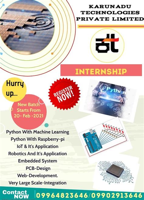 Offline Internship At Karunadu Technologies Private Limited Seats Are
