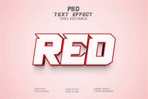 Editable Red Text Effect Style