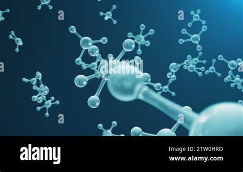 3d Animation Molecule Structure Scientific Medical Background With Atoms And Molecules Blue