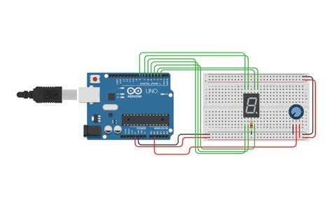 Circuit Design Kontrol 7 Segment Dengan Potensiometer 123220024 Ikhsan Tinkercad