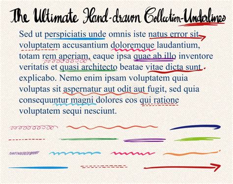 Different Styles Of Hand Drawn Collection For Underlines Stock Vector Illustration Of Marks