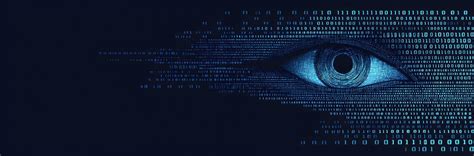 halftone letter binary code pattern forming a pair of eyes coding