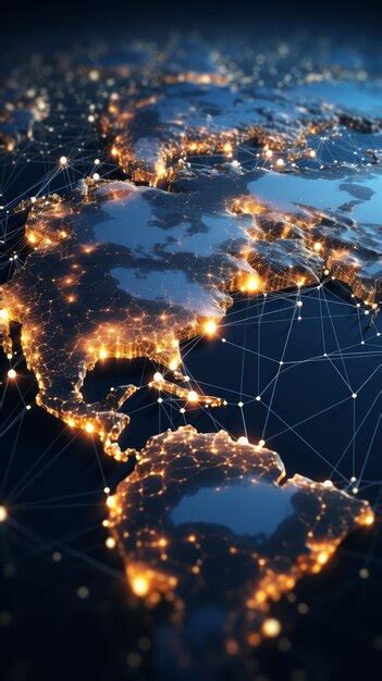 Premium Ai Image A Network Of Interconnected Lines Surrounds The Earth039s Surface Generative Ai