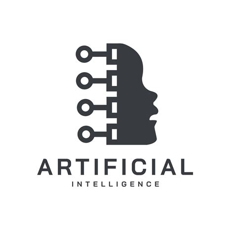 Artificial Intelligence Human Face Logo Electronic Circuit Grid And