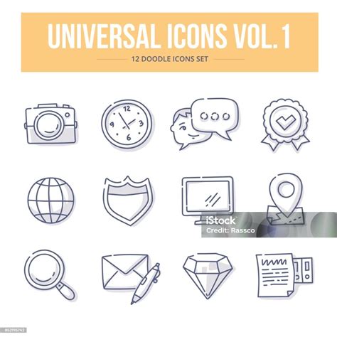 普遍的塗鴉圖示 Vol1向量圖形及更多盾圖片 盾 保安 文件 Istock