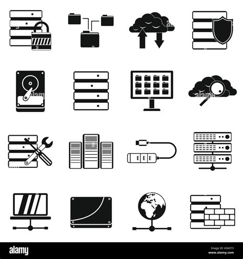 Database Icons Set Stock Vector Image And Art Alamy
