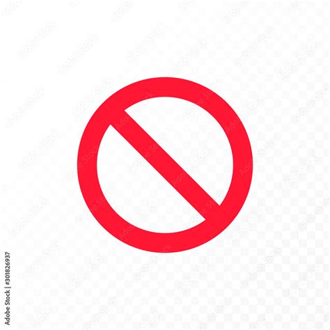 Vector Flat Stop Sign Icon Illustration Red Crossed Out Symbol Of