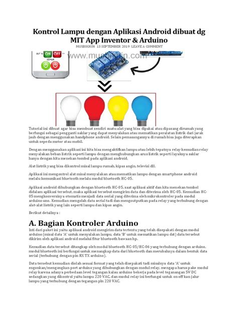 Kontrol Lampu Dengan Aplikasi Android Dibuat Dg Mit App Inventor Pdf