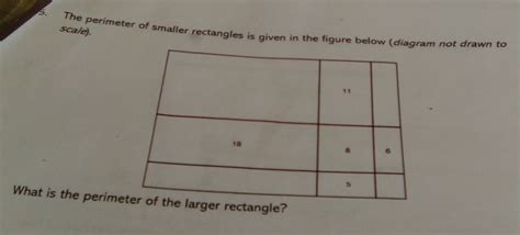 Solved 5 The Perimeter Of Smaller Rectangles Is Given In The Figure Below Diagram Not Drawn