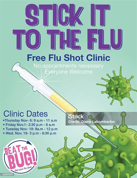Influenza Shot Poster Template Stock Illustration Download Image Now