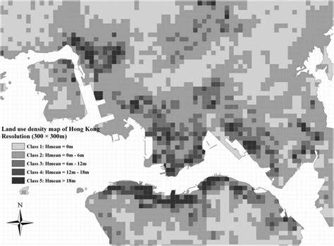 Land Use Density Map Of Hong Kong Resolution 300m Â 300m By