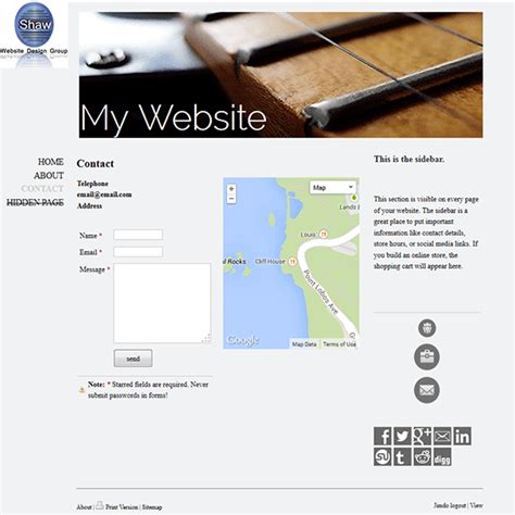 jimdo template music shaw website design group