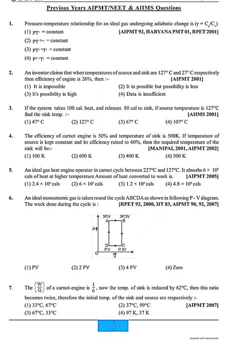 SOLUTION: Worksheet on thermodynamics - Studypool