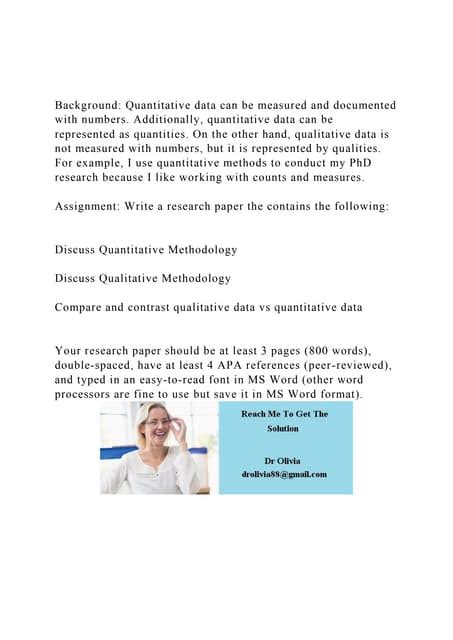 Background Quantitative Data Can Be Measured And Documented Wit Docx