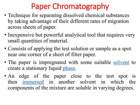 Chromatography Principle Types Applicationsadvantages And Disadvantages Ppt