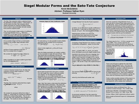 Siegel Modular Forms And The Satotate Conjecture Kevin
