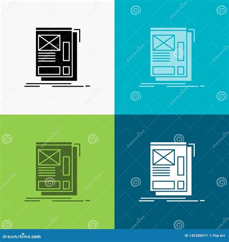 wire framing web layout development icon over various background
