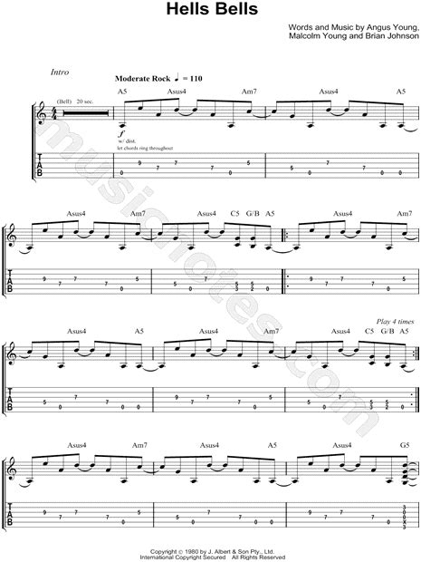 Hells Bells Guitar Chords