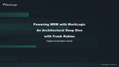 Powering MDM With MarkLogic An Architectural Deep Dive YouTube