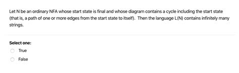 Solved Let N Be An Ordinary Nfa Whose Start State Is Final