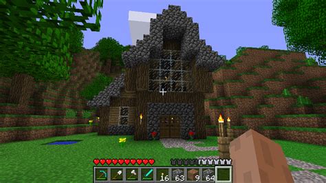 My House In Beta 1 7 3 With The Old Bad Cobblestone I Love Bad Cobblestone R Goldenageminecraft