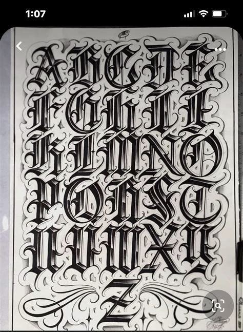 Gangster Tattoo Lettering Alphabet