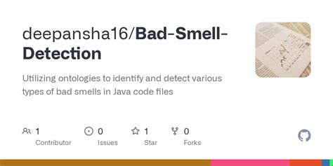 Github Deepansha16 Bad Smell Detection Utilizing Ontologies To Identify And Detect Various