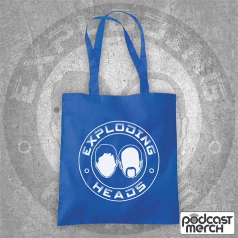 Exploding Heads Football Badge Logo Tote Bag Podcast Merch