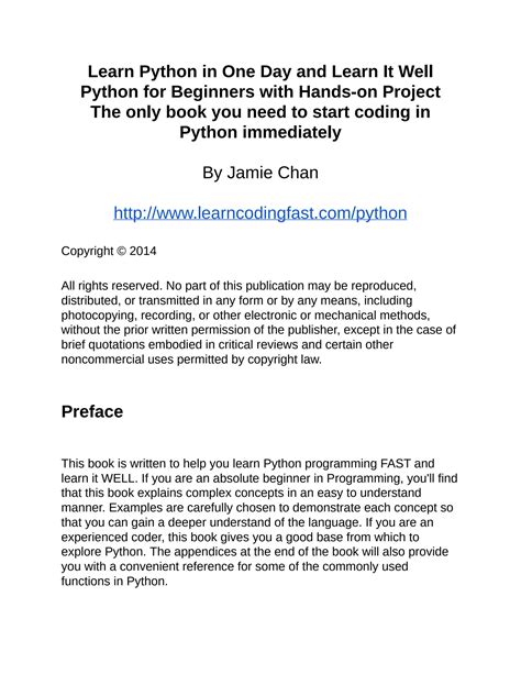 Solution Learn Python In One Day And Learn It Well Python For
