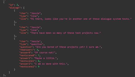 Branching Dialogue Branching Dialogue Using Json